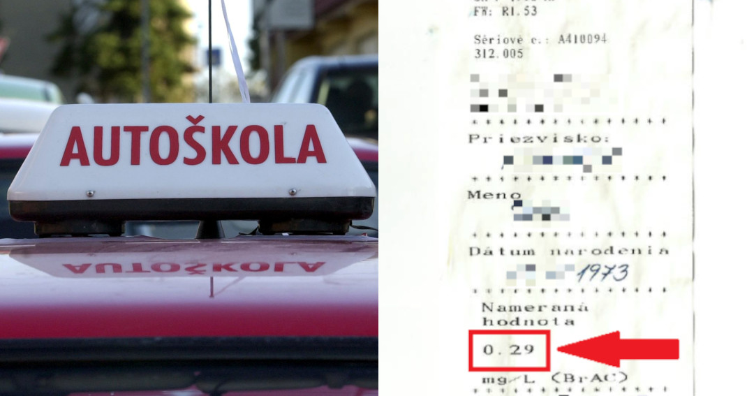 Išiel na jazdu s policajtom v autoškole a mal vypité. V minulosti mu zobrali vodičák práve za ...