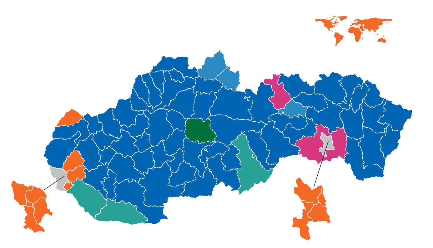MAPA: Takto volili jednotlivé okresy na Slovensku. Vo väčšine vyhral Smer, Hlas dominoval len v ...