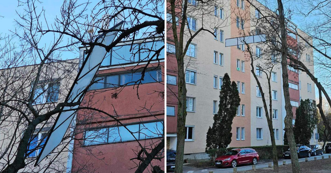 Zo stromu visí pivničný kryt nad cestou, silný vietor narobil problémy aj v Bratislave. Víchrica ...