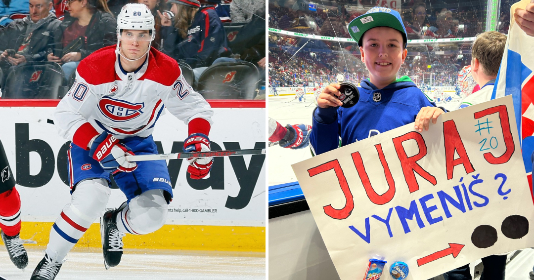 Malý slovenský fanúšik si chcel so Slafkovským vymeniť puk za horalku ...