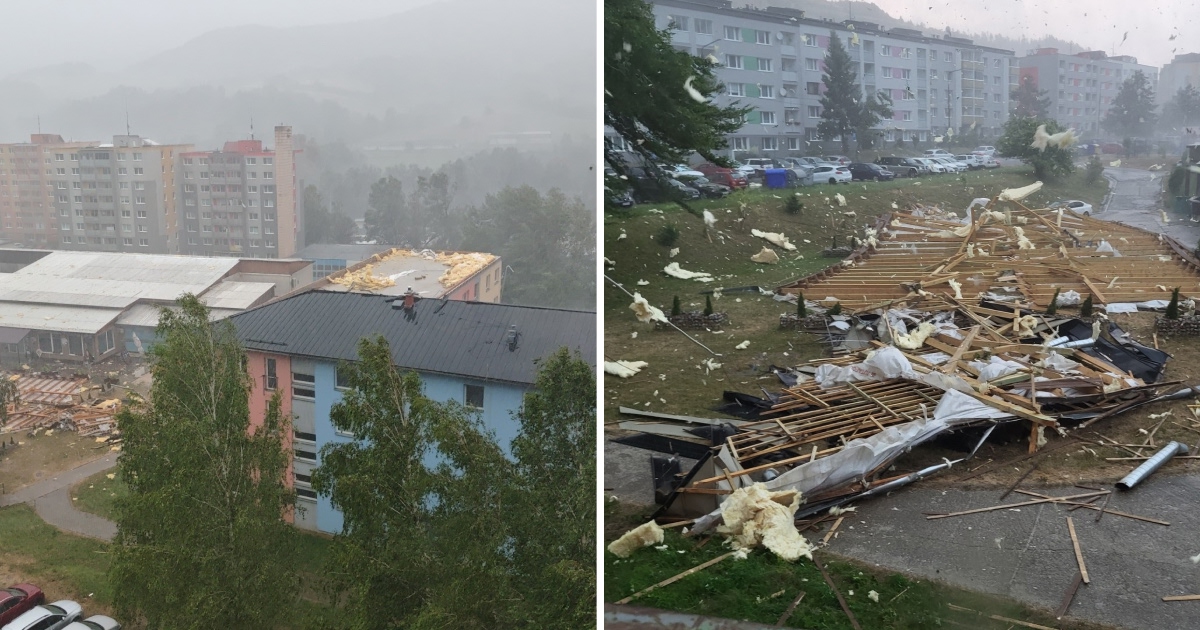 Na východe Slovenska úradoval silný vietor: Strhol strechu z bytového domu, tá zničila stromy aj ...